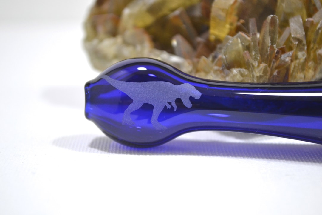 Glass Pipe, Pipes, Dinosaur Pipe, Blue Pipes, T Rex Pipe, Sand Etched ...