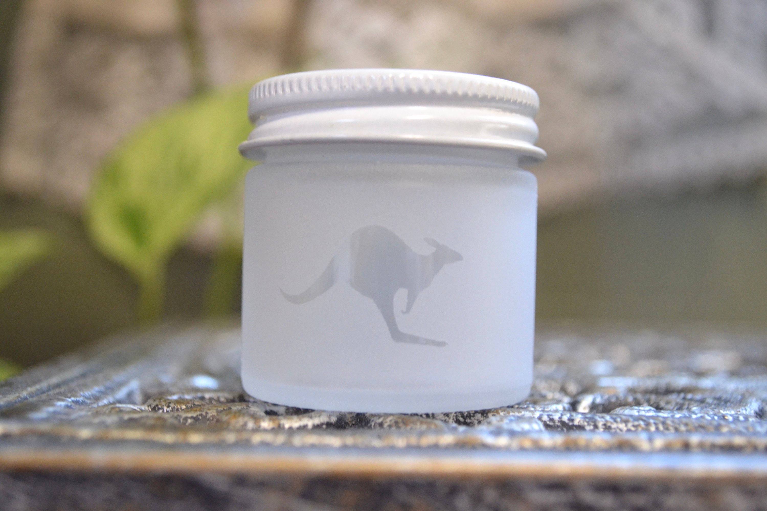 Kangaroo Jar, Glass Jar, Mini Glass Jar, Small Jar, Sand Etched Jar ...