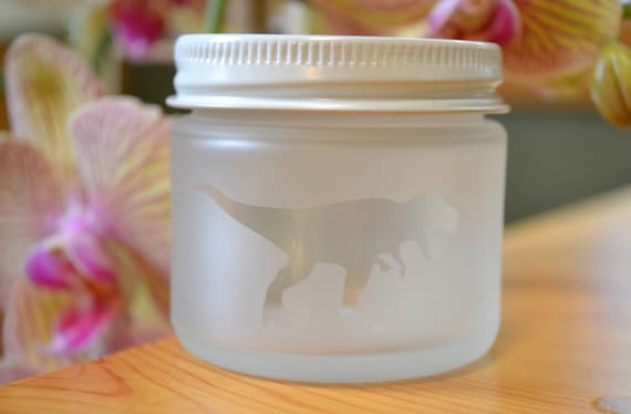 T Rex Jar Cobalt Blue Glass Jar Small Glass Jar Stash Jar Dinosaur Jar ...