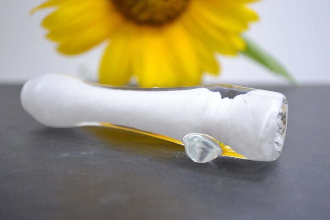 Glass Pipe, Pipes, White Bat Pipe, Small Glass Pipe, White Pipes, Glass ...