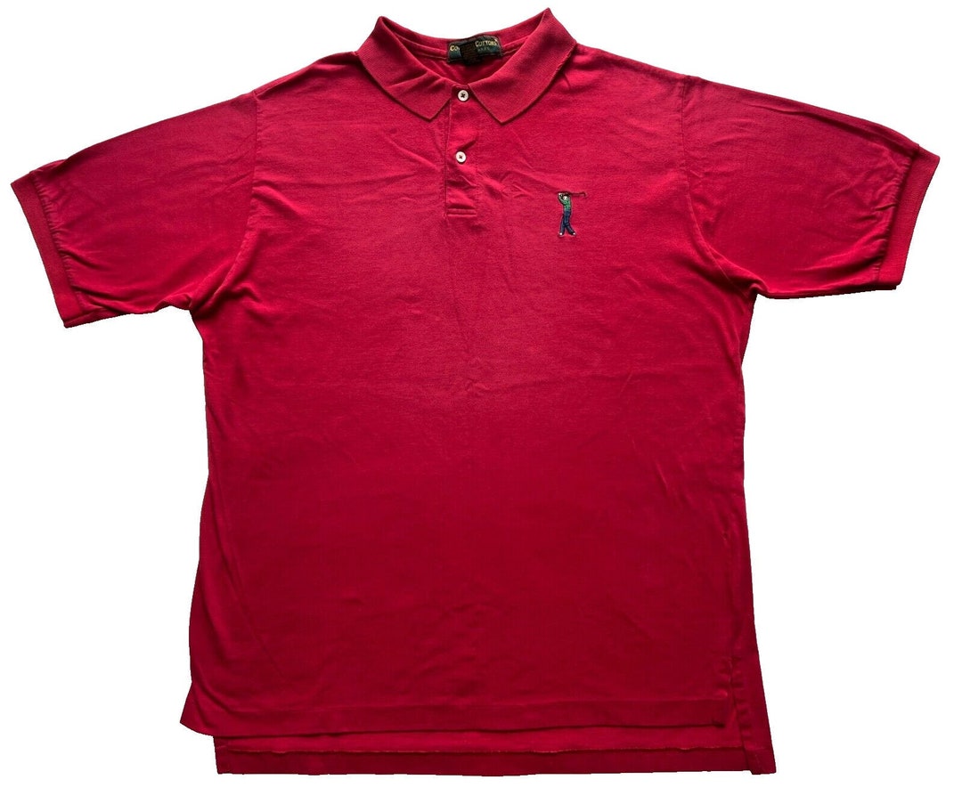 Men's Vintage Red Golf Polo 'country Cottons' XL Made in USA Single ...