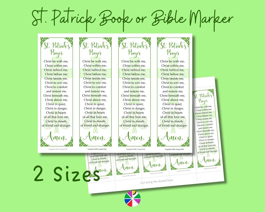 Printable St. Patrick's Prayer Bookmark From Breastplate of St. Patrick ...