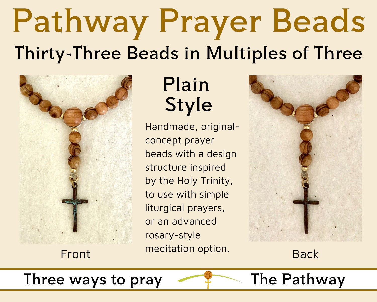 Pathway Prayer Beads Basic Olive Wood Christian Prayer Beads S/M Size ...
