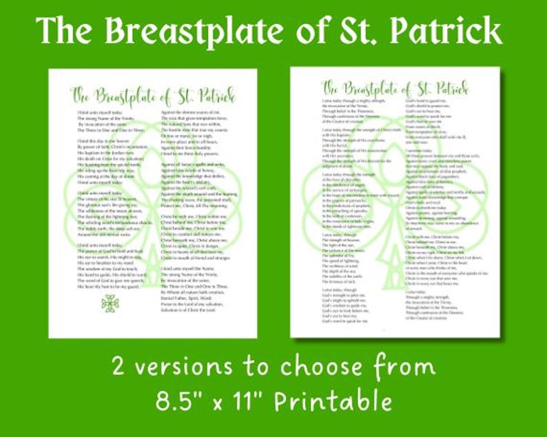St. Patrick's Breastplate Prayer - Celtic Design (PDF, PNG) - Etsy