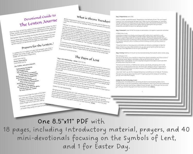 Lent Devotional Guide: Mini Meditations & Bible Study (PDF) - Etsy