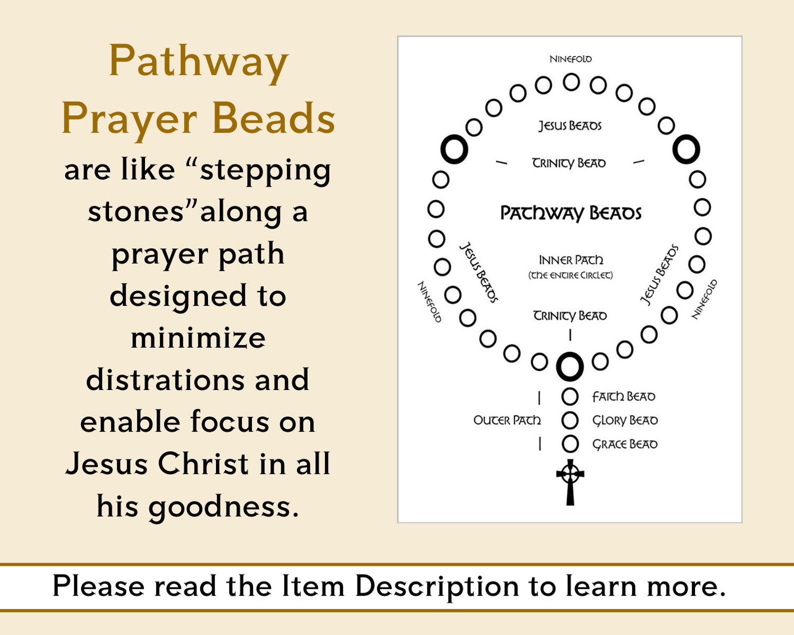 Pathway Prayer Beads Basic Olive Wood Christian Prayer Beads M/L Size ...
