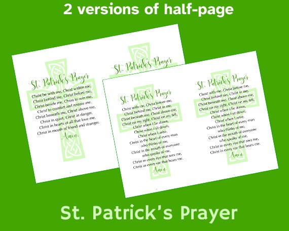 Breastplate of St. Patrick Downloadable Printable, St. Patrick Prayer ...
