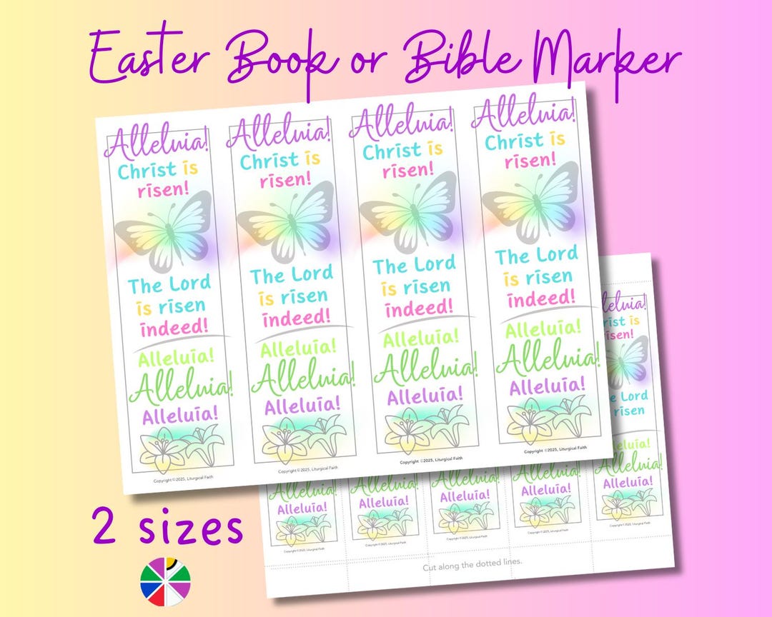 Printable Easter Bookmark Bible Marker With Resurrection Symbols for ...