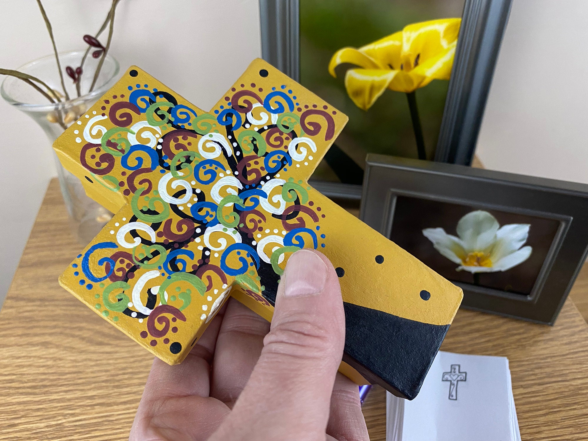 God Box/Prayer Box Gold Cross-Shaped Box with hand-painted - Etsy.de