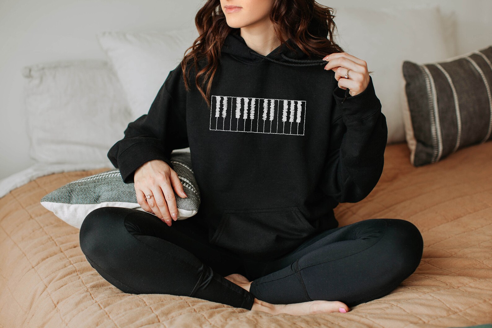 Scribbled Piano Keys Hoodie | Music Lover, Keyboard Player, Musician ...