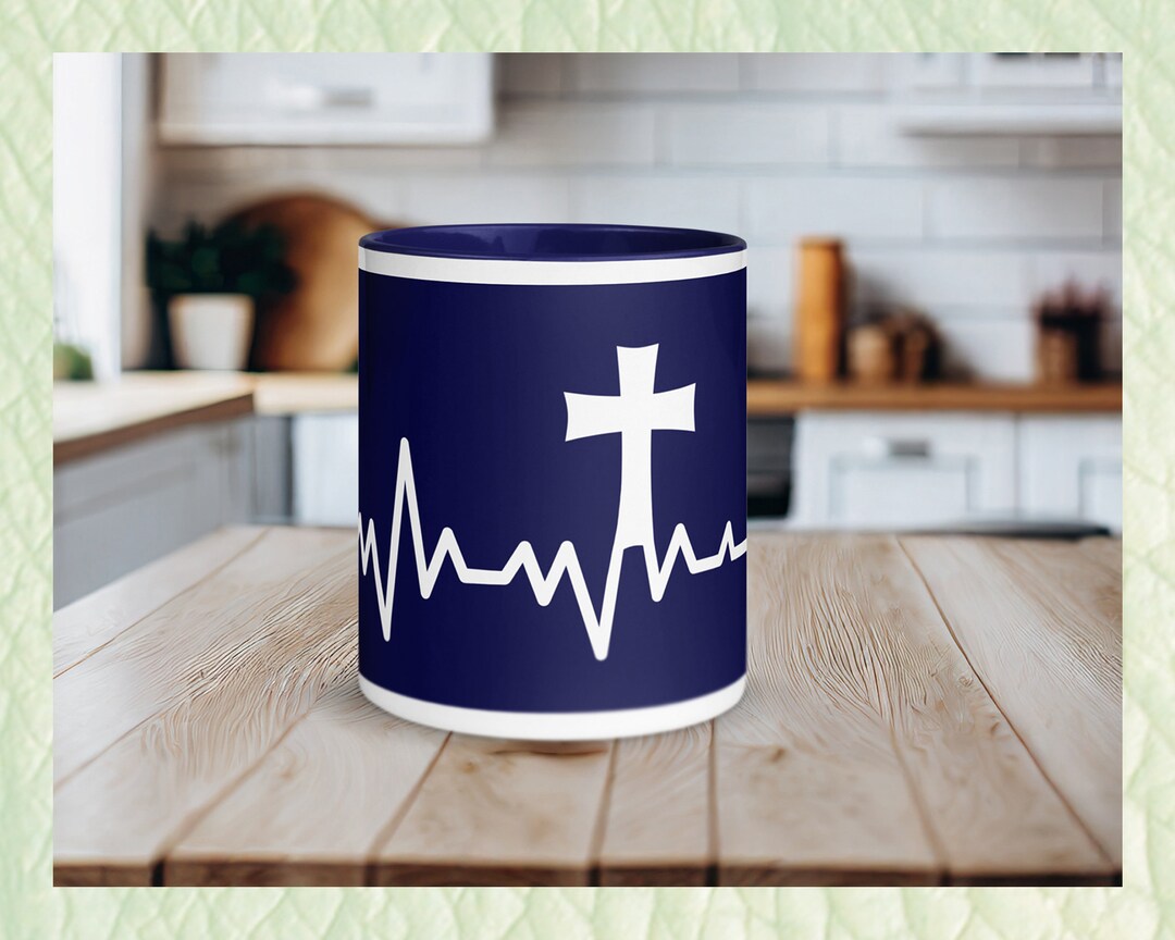Heartbeat Cross Mug in Six Color Choices With Matching Handle and ...