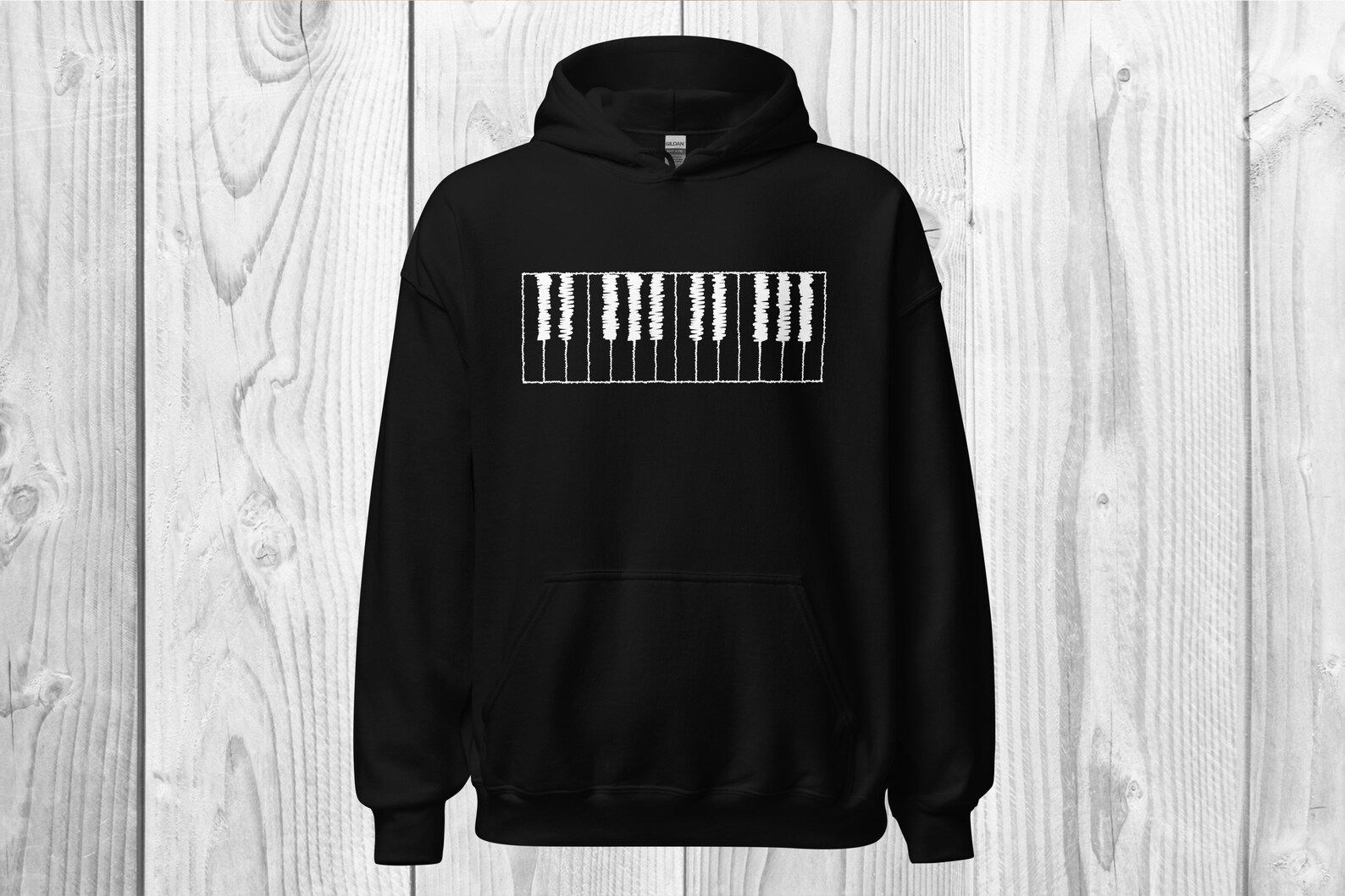 Scribbled Piano Keys Hoodie | Music Lover, Keyboard Player, Musician ...