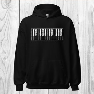 Scribbled Piano Keys Hoodie | Music Lover, Keyboard Player, Musician ...