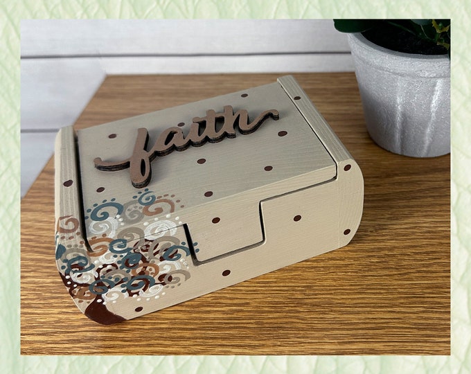 God Box | Prayer Box | Wooden Die Cut "faith" on Tan-colored Box With ...