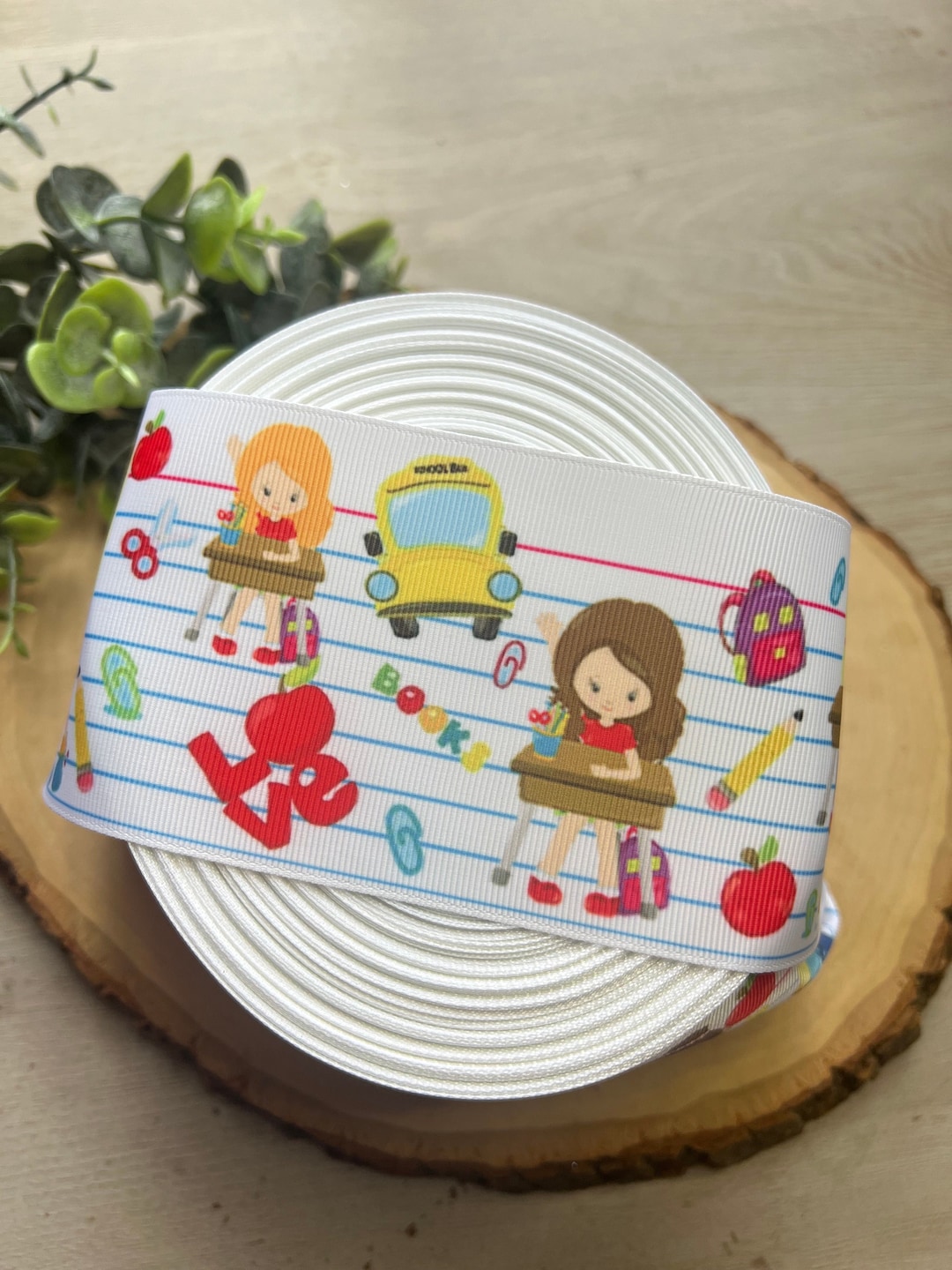 3" Back to School Ribbon, 3" Grosgrain School Ribbon, Back to School, 3 Inch Ribbon, Grosgrain ...