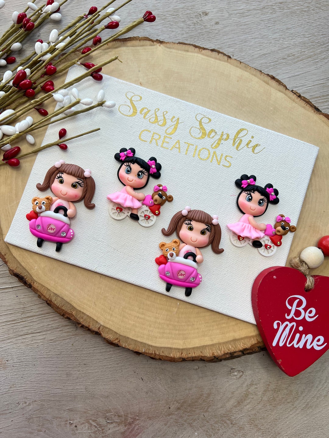 Valentine's Clay Embellishments: Handmade Bow Centerpieces, Doll ...