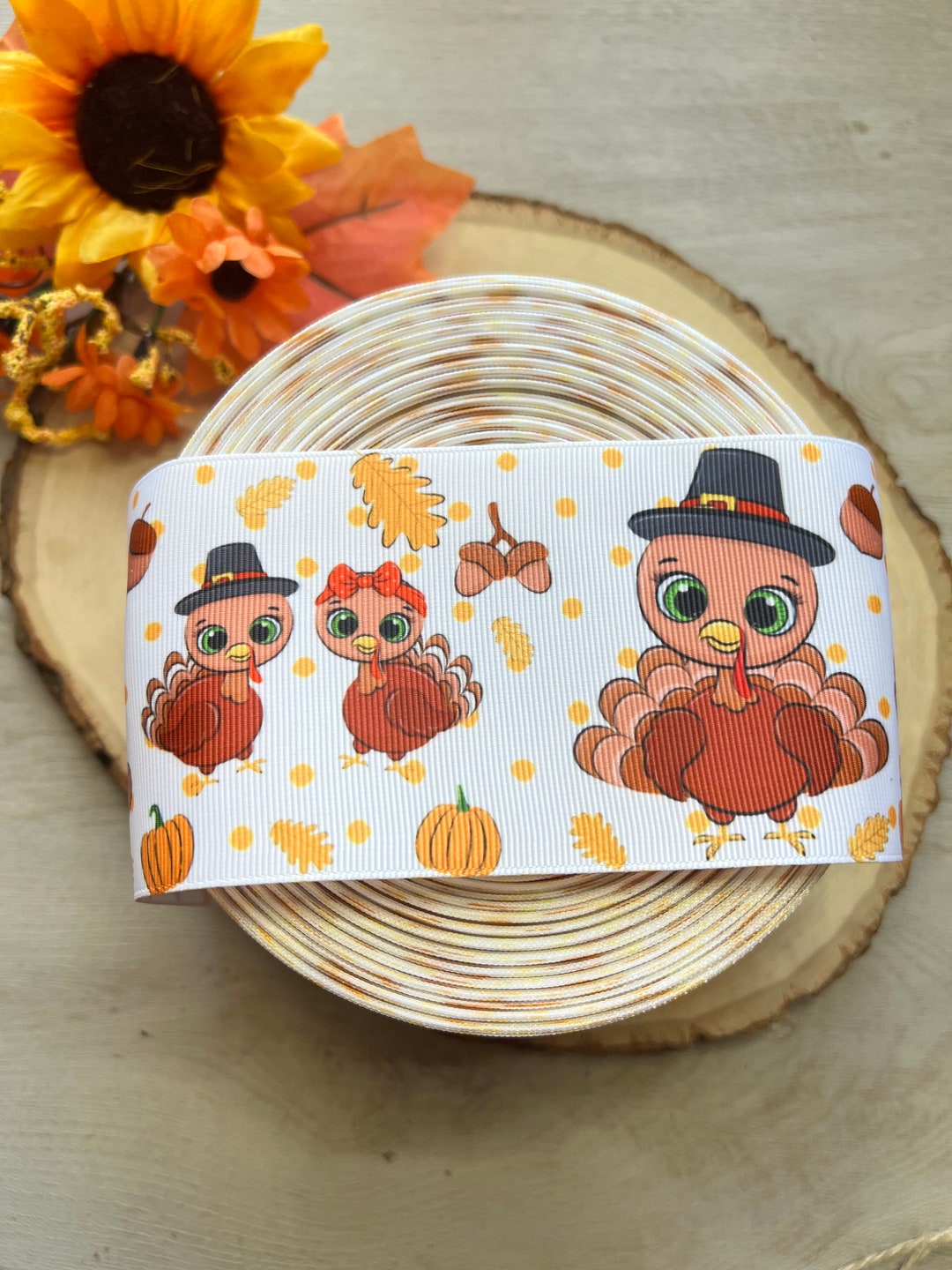 3" Thanksgiving Grosgrain Ribbon, 3" Grosgrain Thanksgiving Ribbon, 3 ...