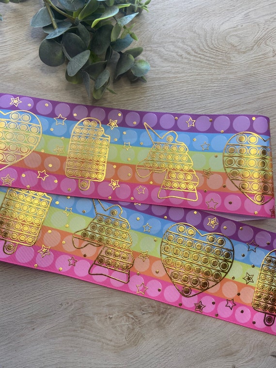 3 Foil Ribbon 3 Grosgrain Foil Ribbon 3 Inch - Etsy