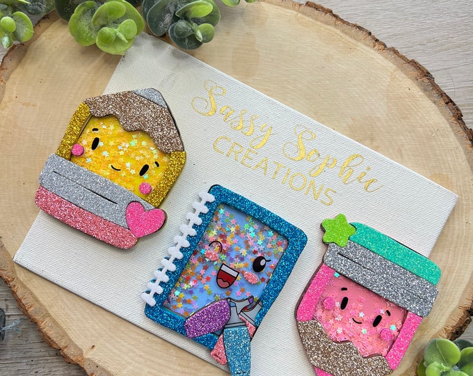 BACK TO SCHOOL Fatback Shaker, Hair Bow Center, Embellishment, Flat ...