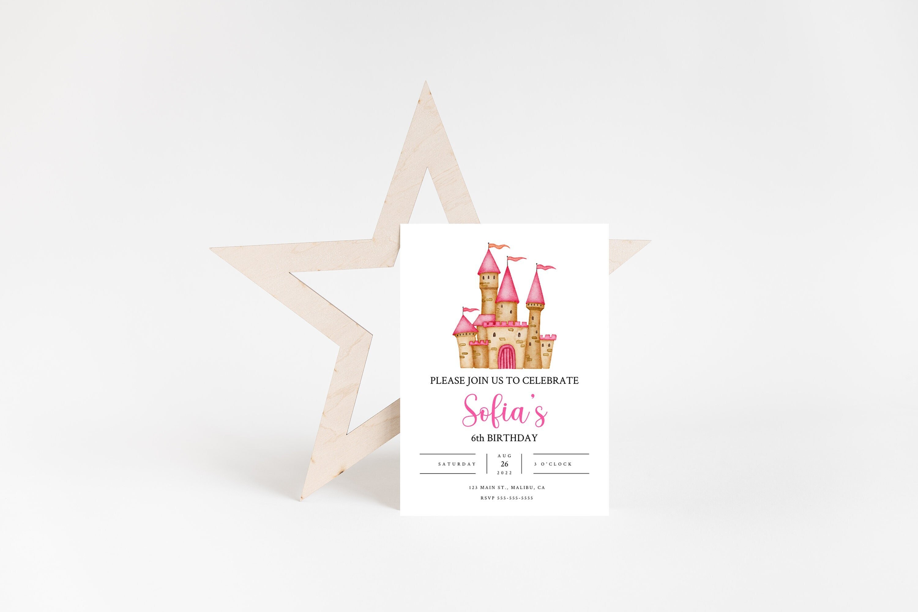 Editable Castle Invitation, Princess Invitation, Princess Party ...