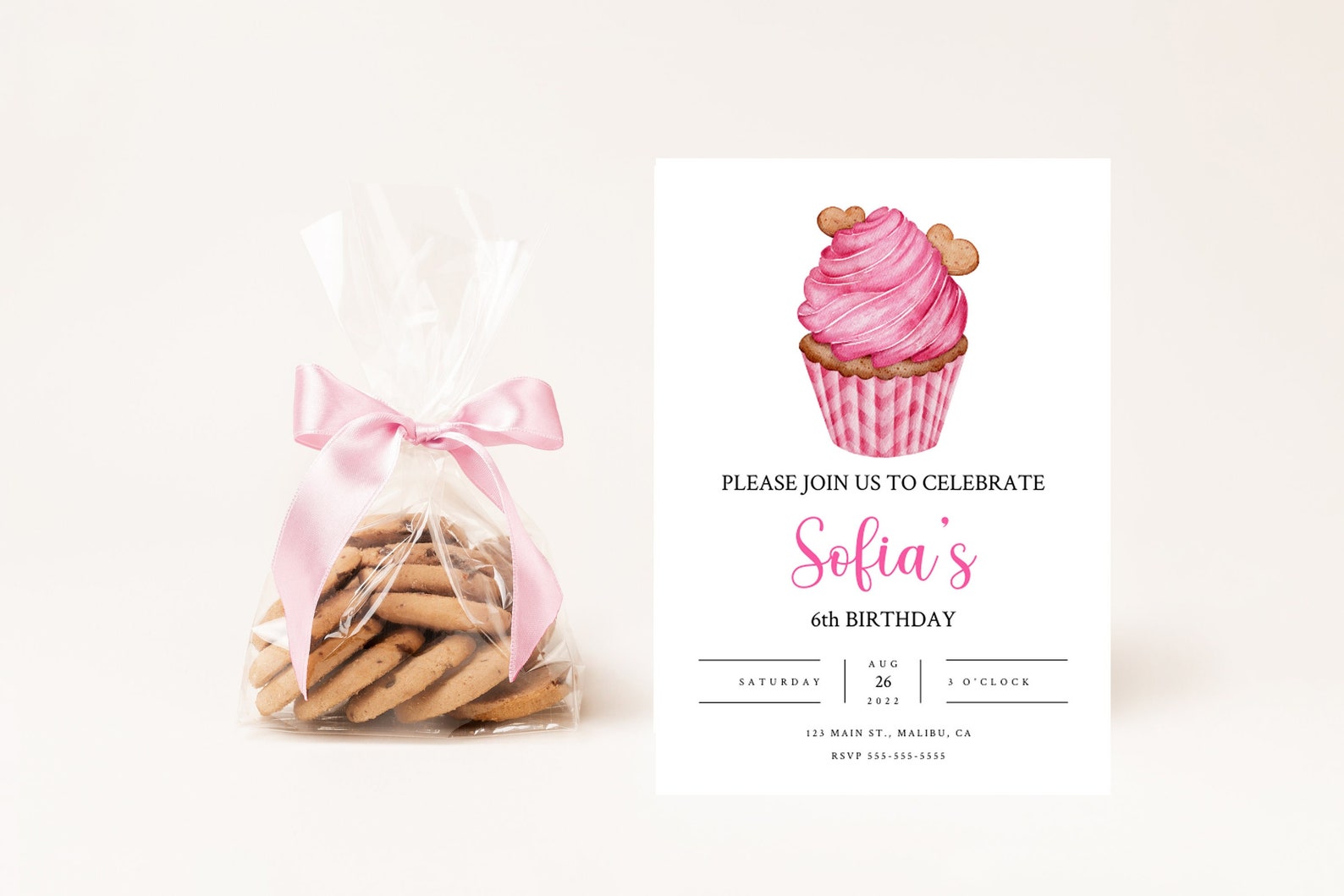 Editable Cupcake Invitation, Sweets Birthday, Minimalistic Cupcake ...