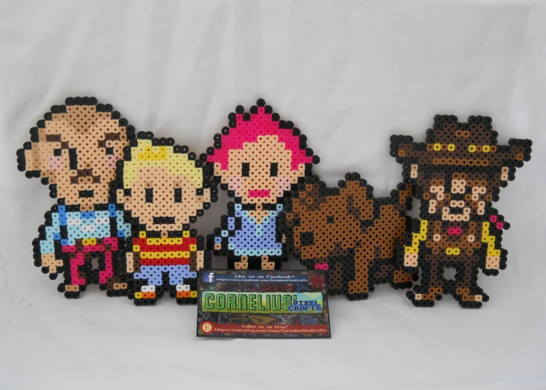 Mother 3 - Main Party Character Bead Sprites (lucas, Kumatora, Duster ...