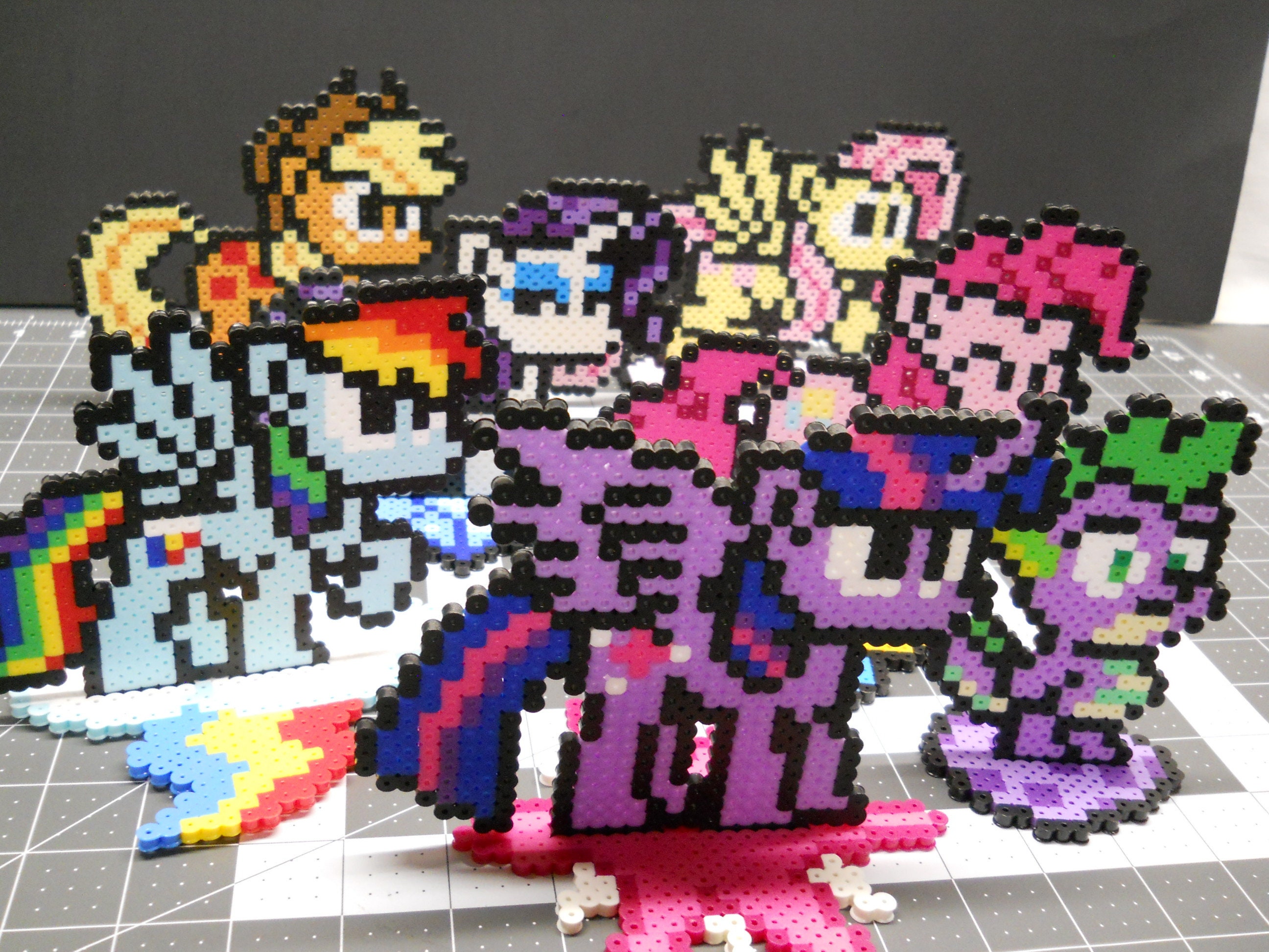 My Little Pony: Fim Mane Six and Spike Bead Sprites | Etsy