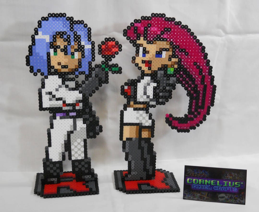 Pokemon Yellow - Team Rocket (jessie & James) Colorized Trainer Bead ...