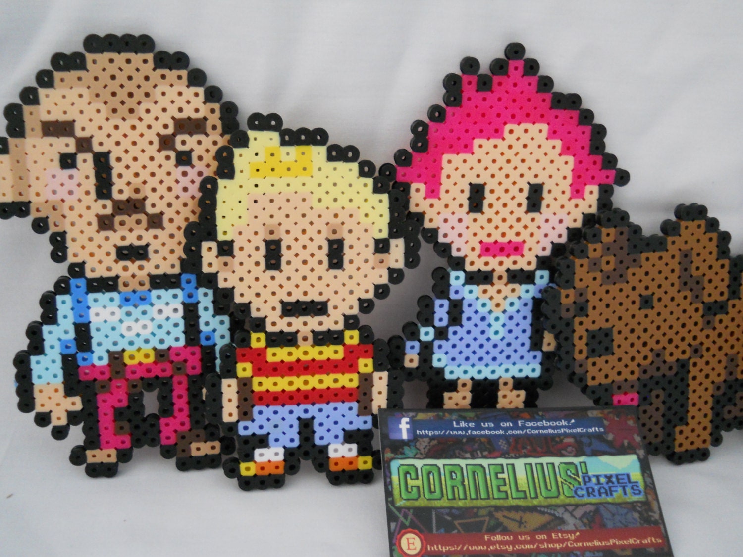 Mother 3 - Main Party Character Bead Sprites (lucas, Kumatora, Duster ...