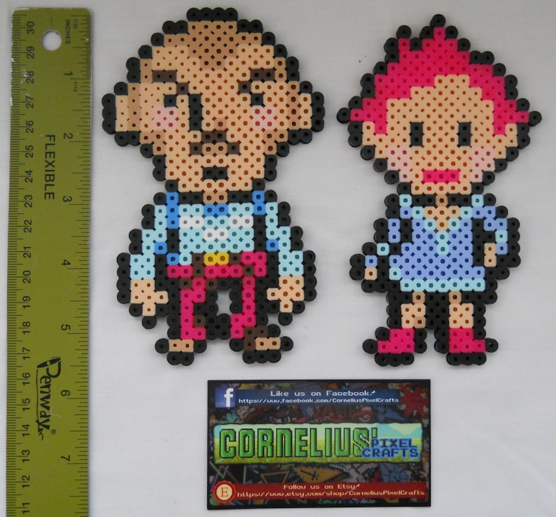 Mother 3 - Main Party Character Bead Sprites (lucas, Kumatora, Duster ...