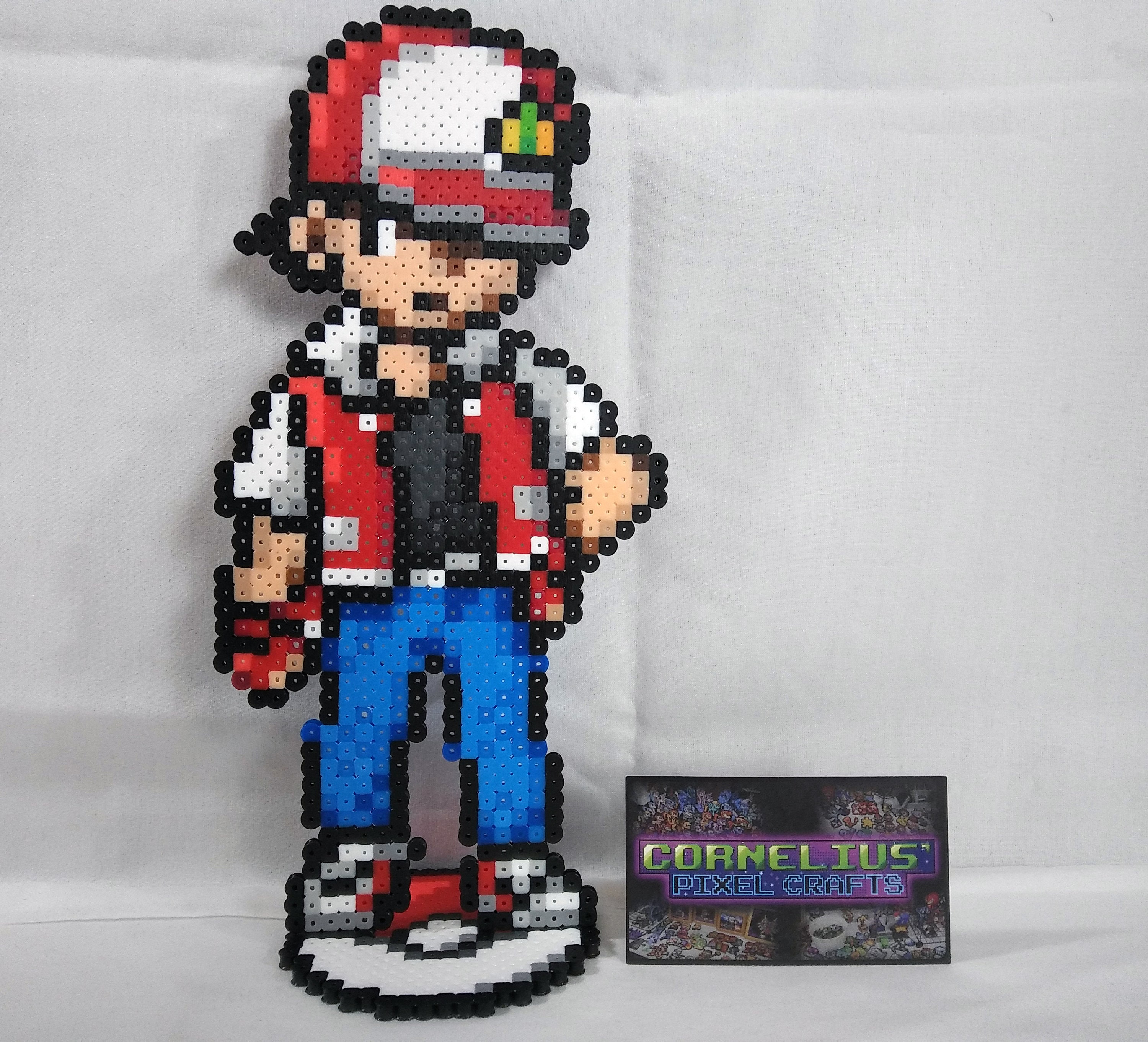 Pokemon GBC Red and Blue Colorized Battle Trainer Bead | Etsy