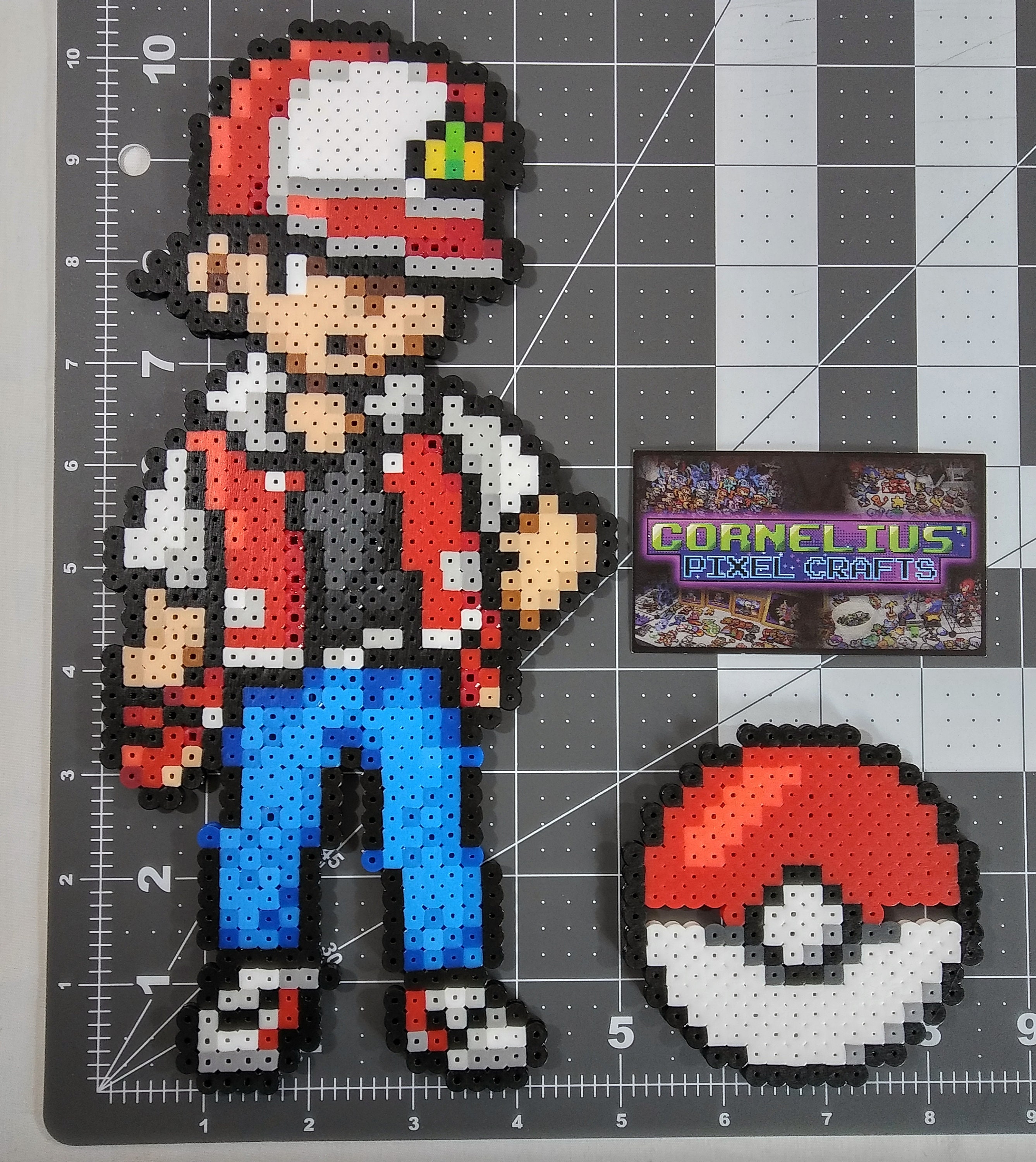 Pokemon GBC Red and Blue Colorized Battle Trainer Bead | Etsy