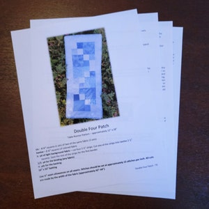 Double Four Patch Table Runner Pattern - Etsy