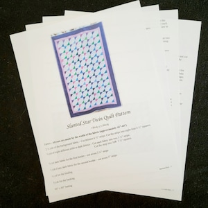 Slanted Star Twin Quilt Pattern - Etsy