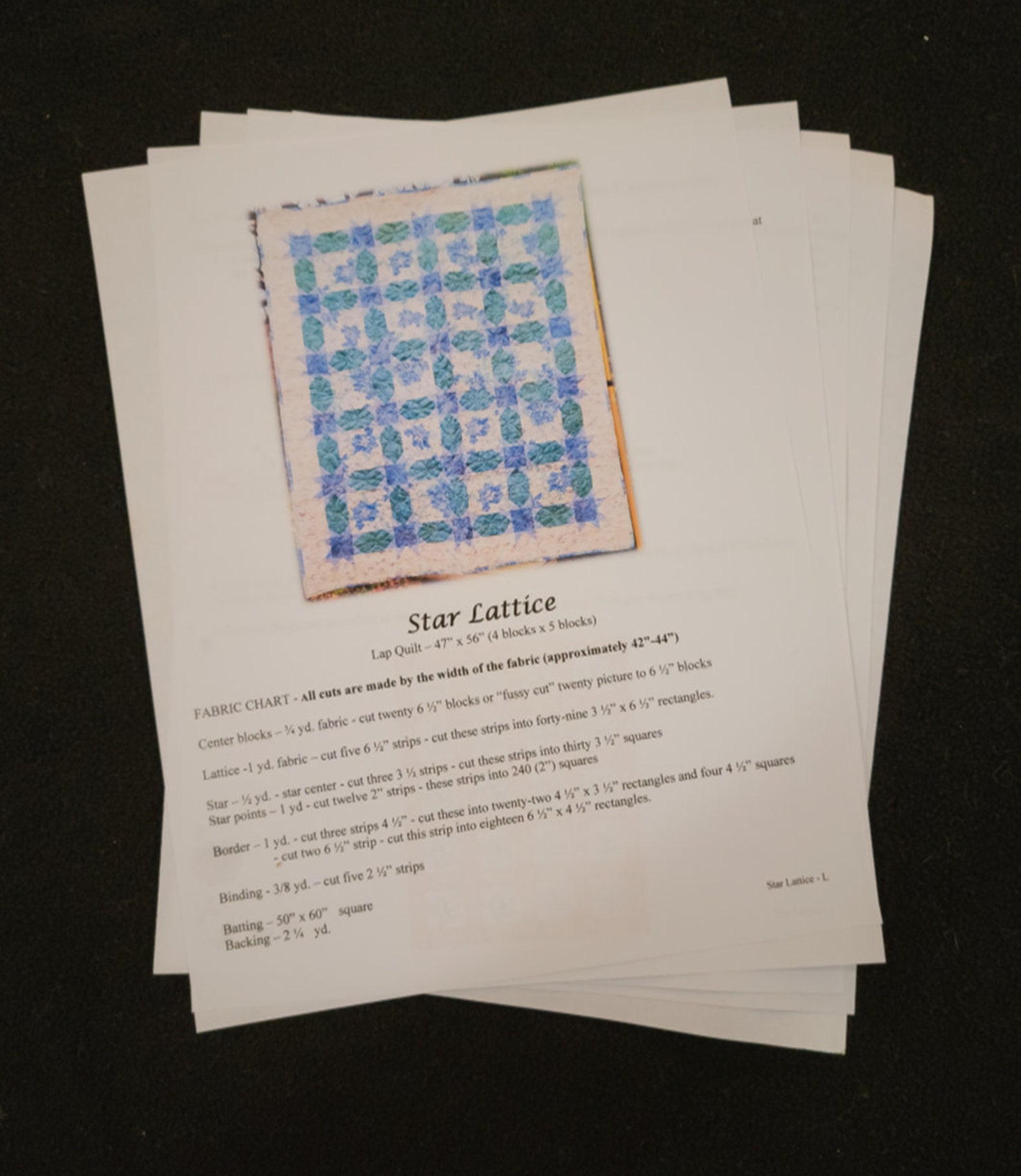 Star Lattice Lap Quilt Pattern | Etsy