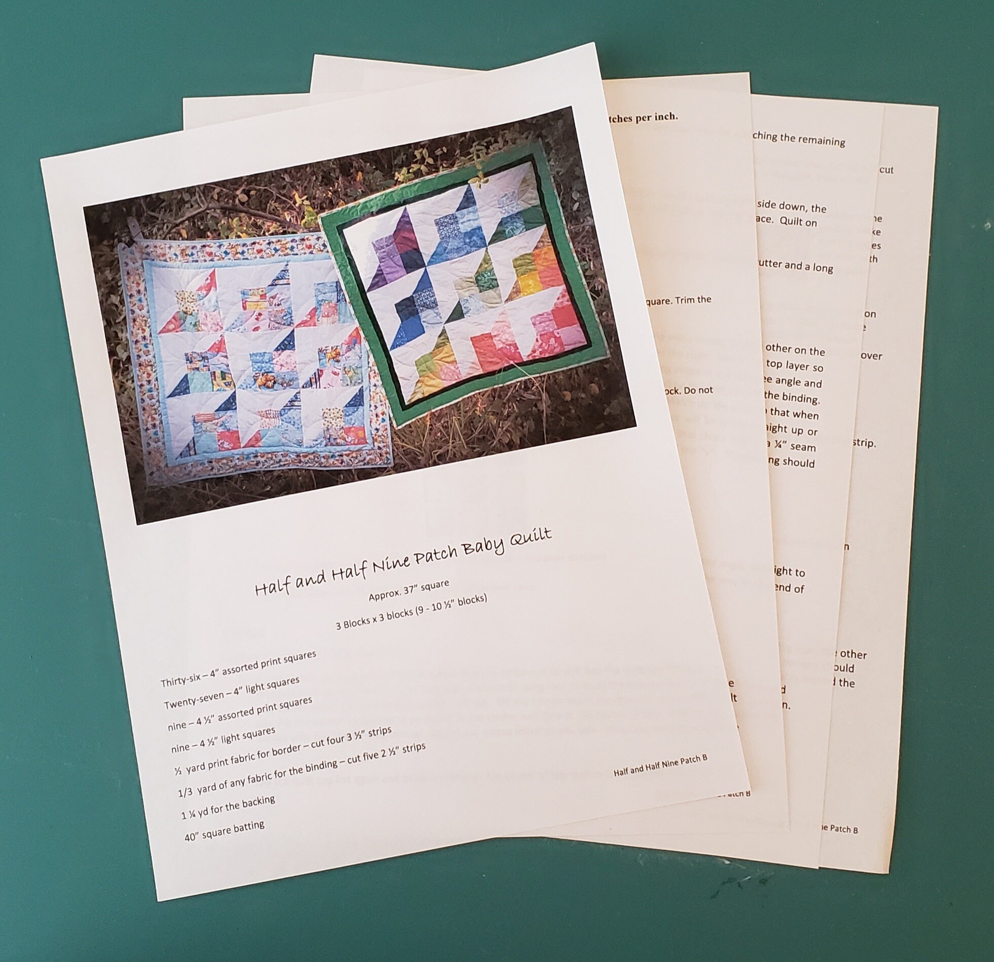 Half and Half Nine Patch Baby Quilt Pattern | Etsy