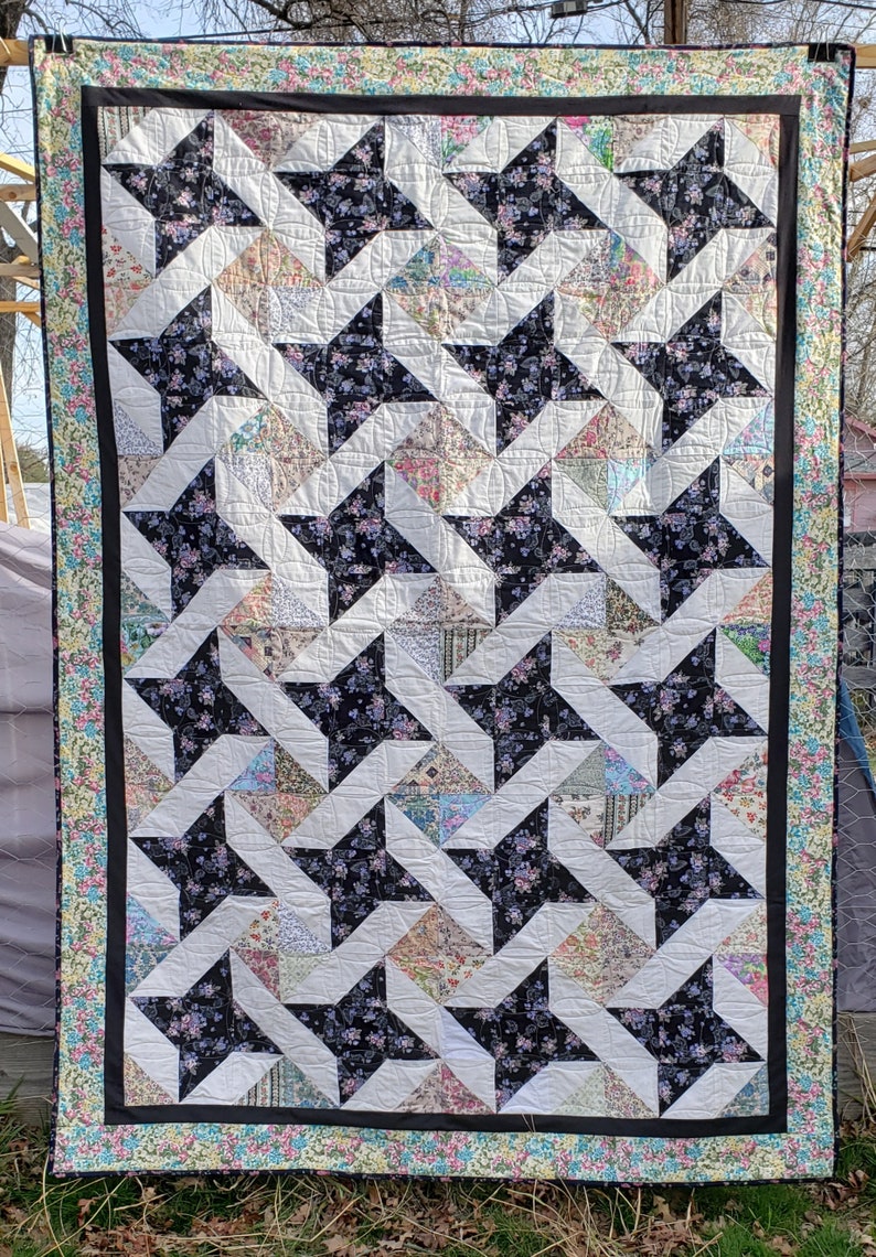 Wandering Star Scrap Twin Quilt Pattern - Etsy