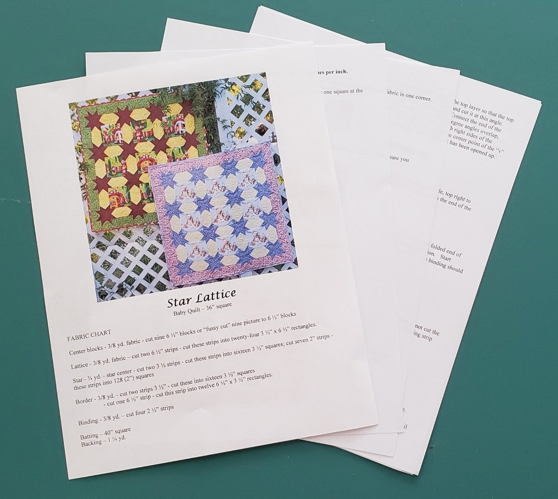 Star Lattice Baby Quilt Pattern - Etsy