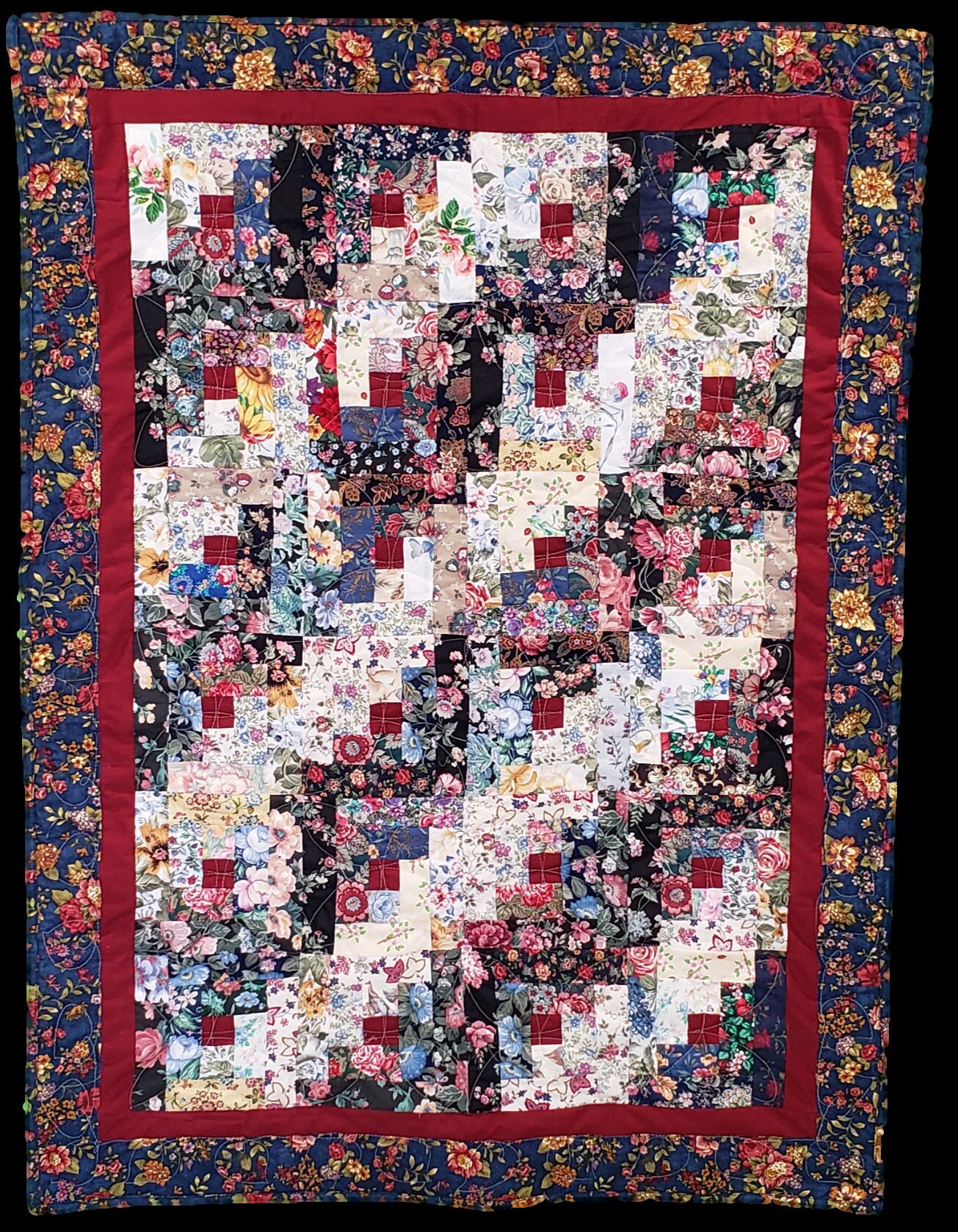 Scrap Log Cabin Lap Quilt Pattern | Etsy