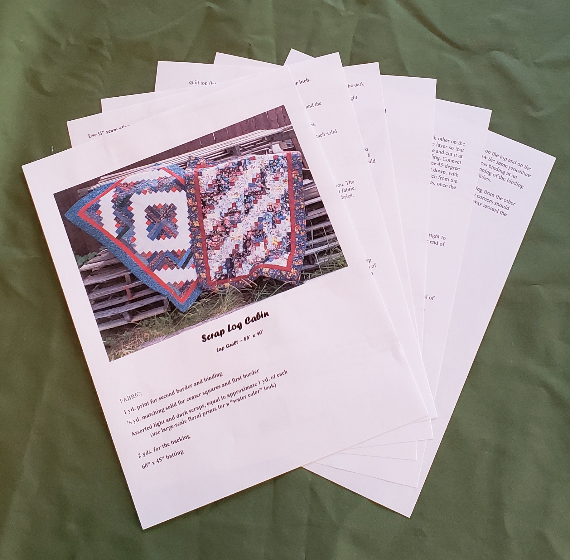 Scrap Log Cabin Lap Quilt Pattern | Etsy