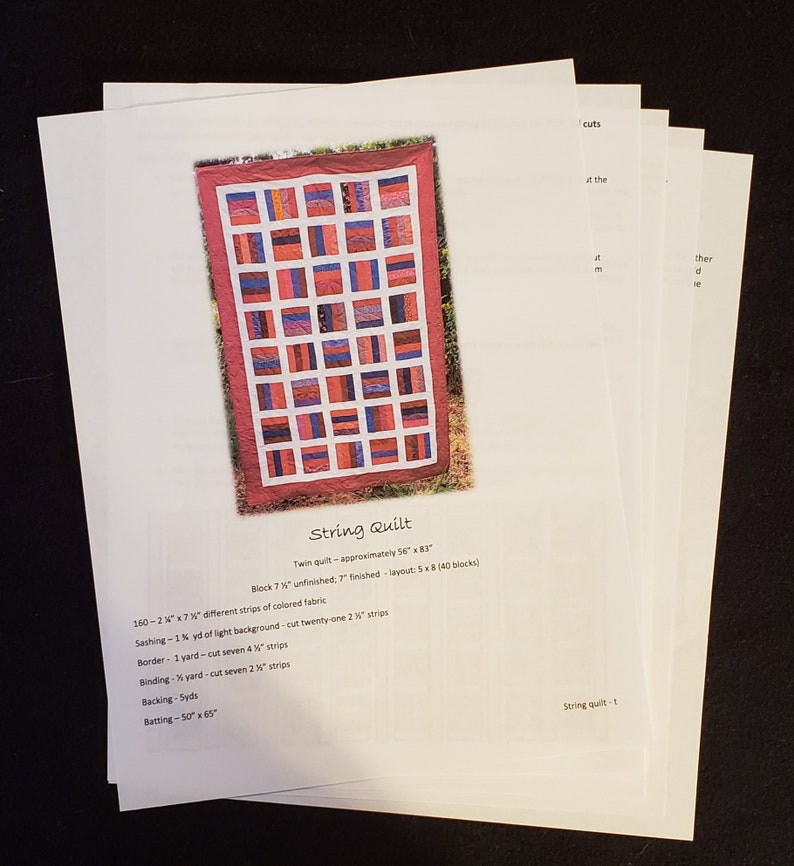 Strings Twin Quilt Pattern - Etsy