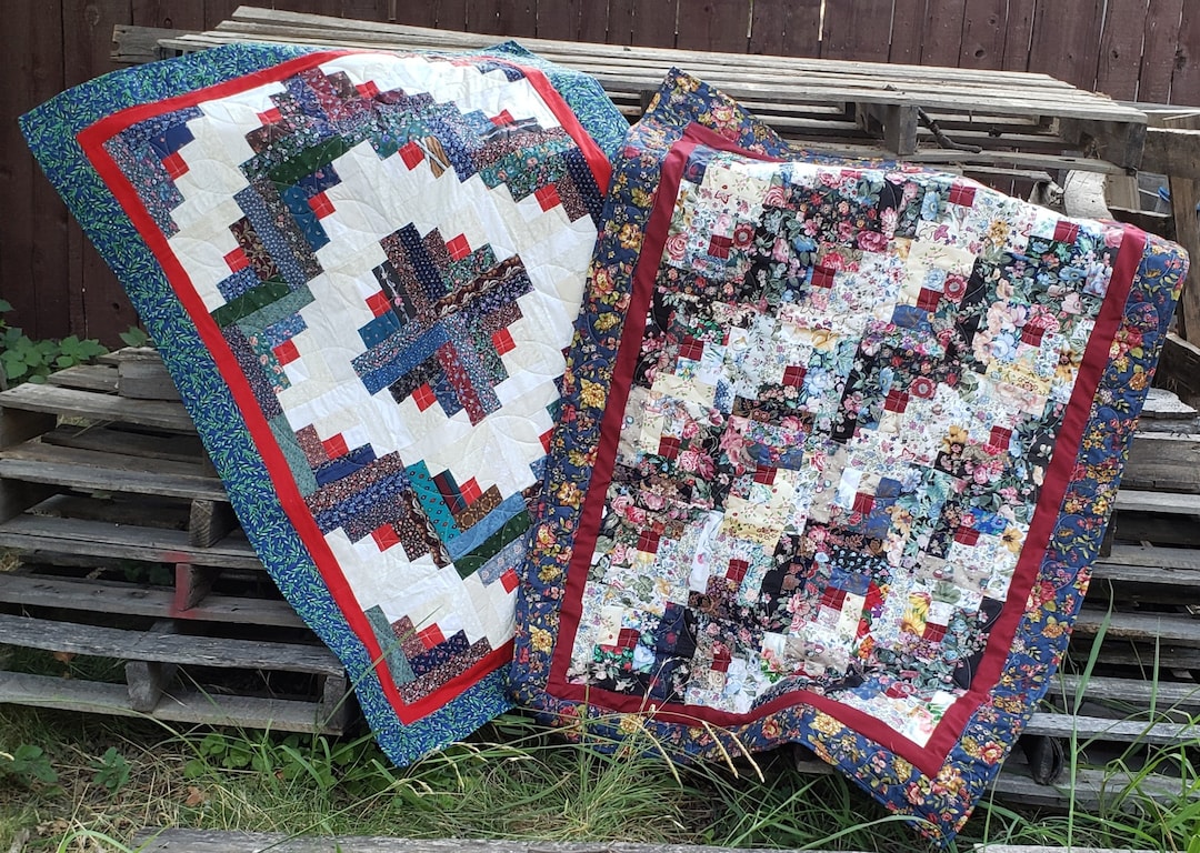 Scrap Log Cabin Lap Quilt Pattern - Etsy