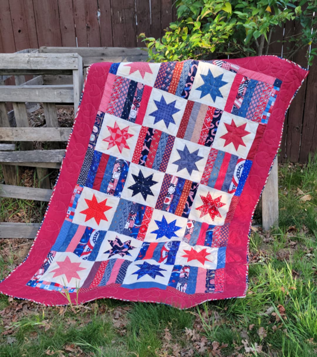 Stars and Bars Twin Quilt Pattern - Etsy