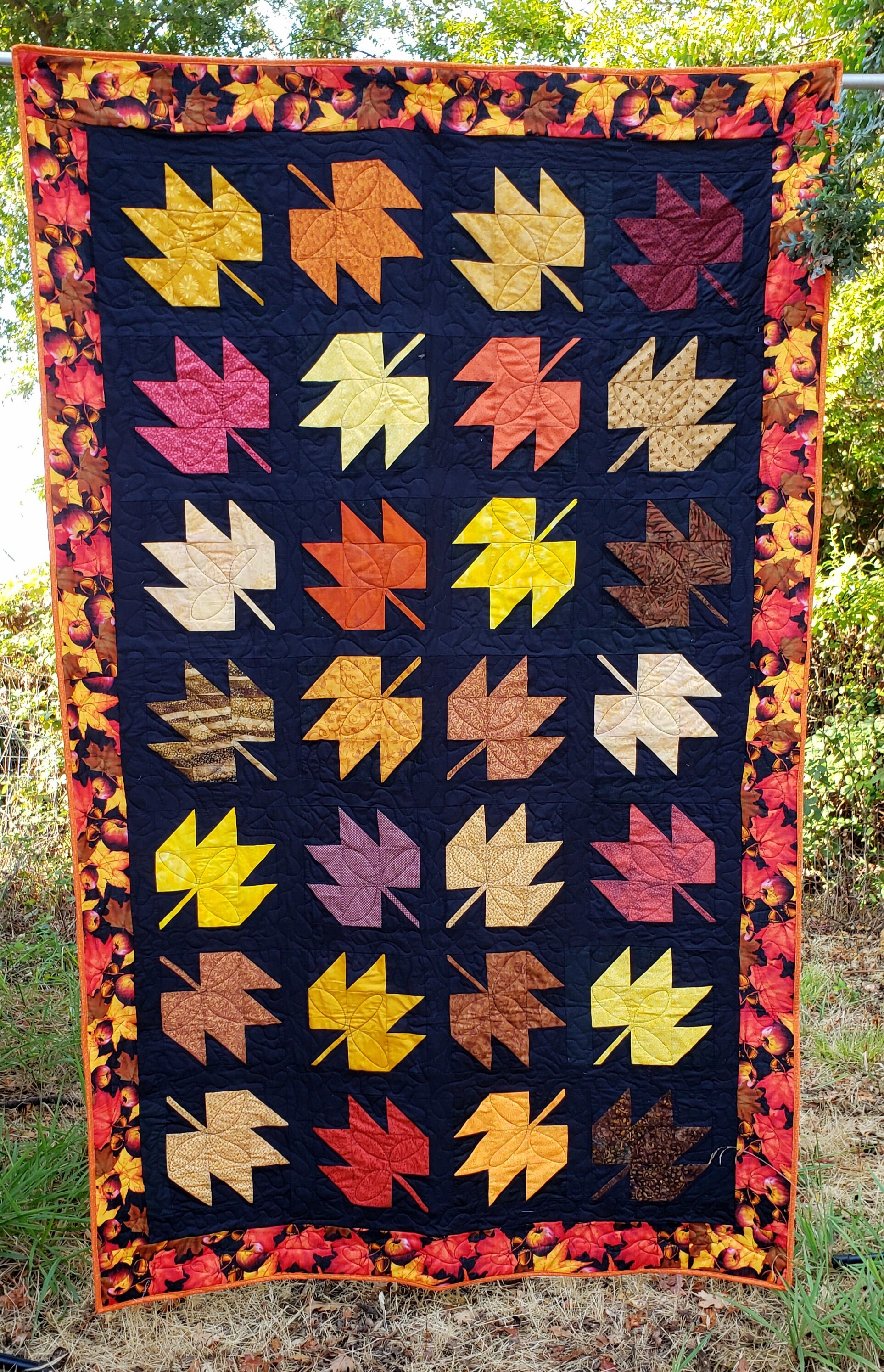 Falling Leaves Twin Quilt Pattern | Etsy
