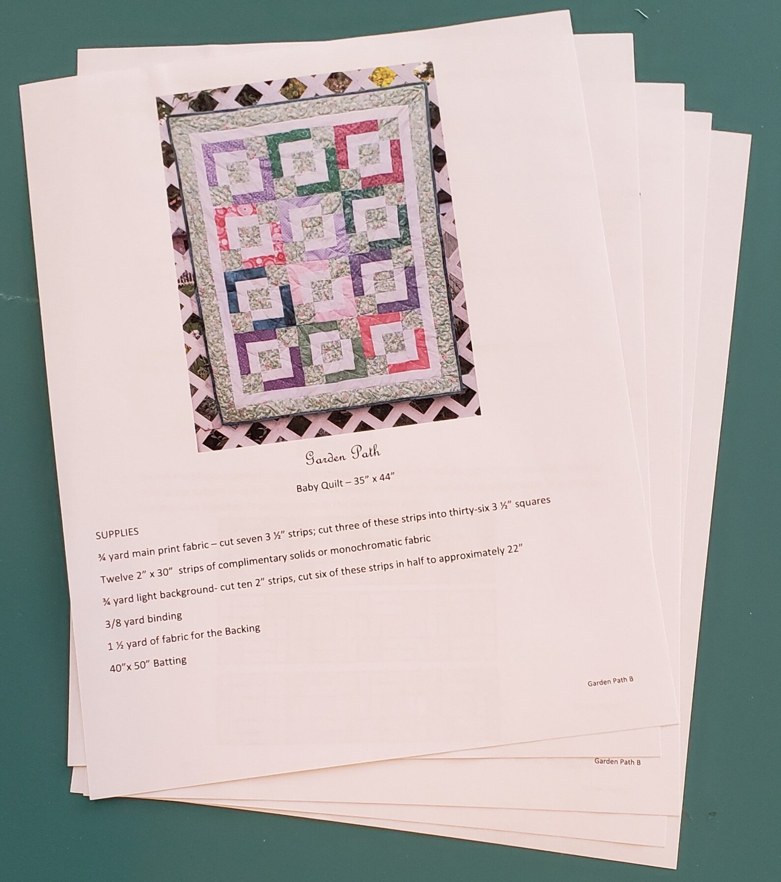 Garden Path Baby Quilt Pattern - Etsy