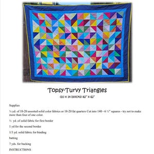 Topsy Turvy Triangles Twin Quilt Pattern - Etsy