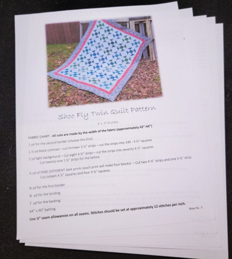 Shoo Fly Twin Quilt Pattern - Etsy