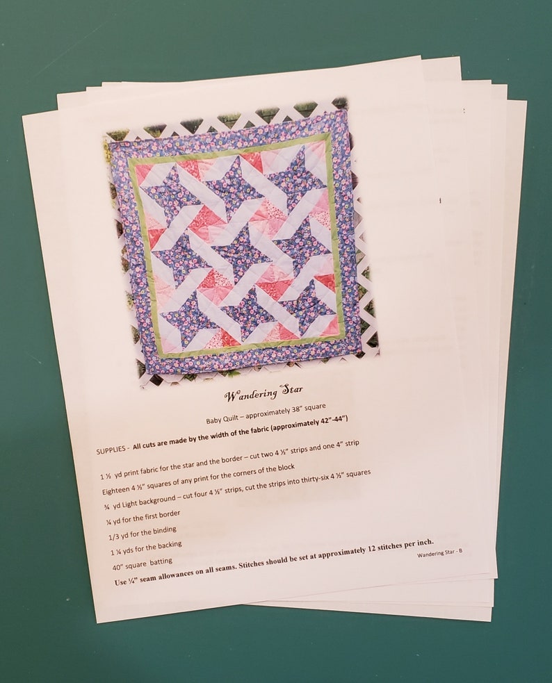 Wandering Star Baby Quilt Pattern - Etsy