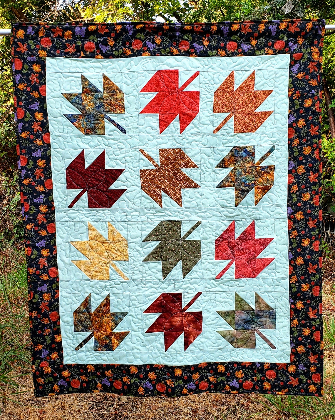 Falling Leaves Lap Quilt Pattern - Etsy