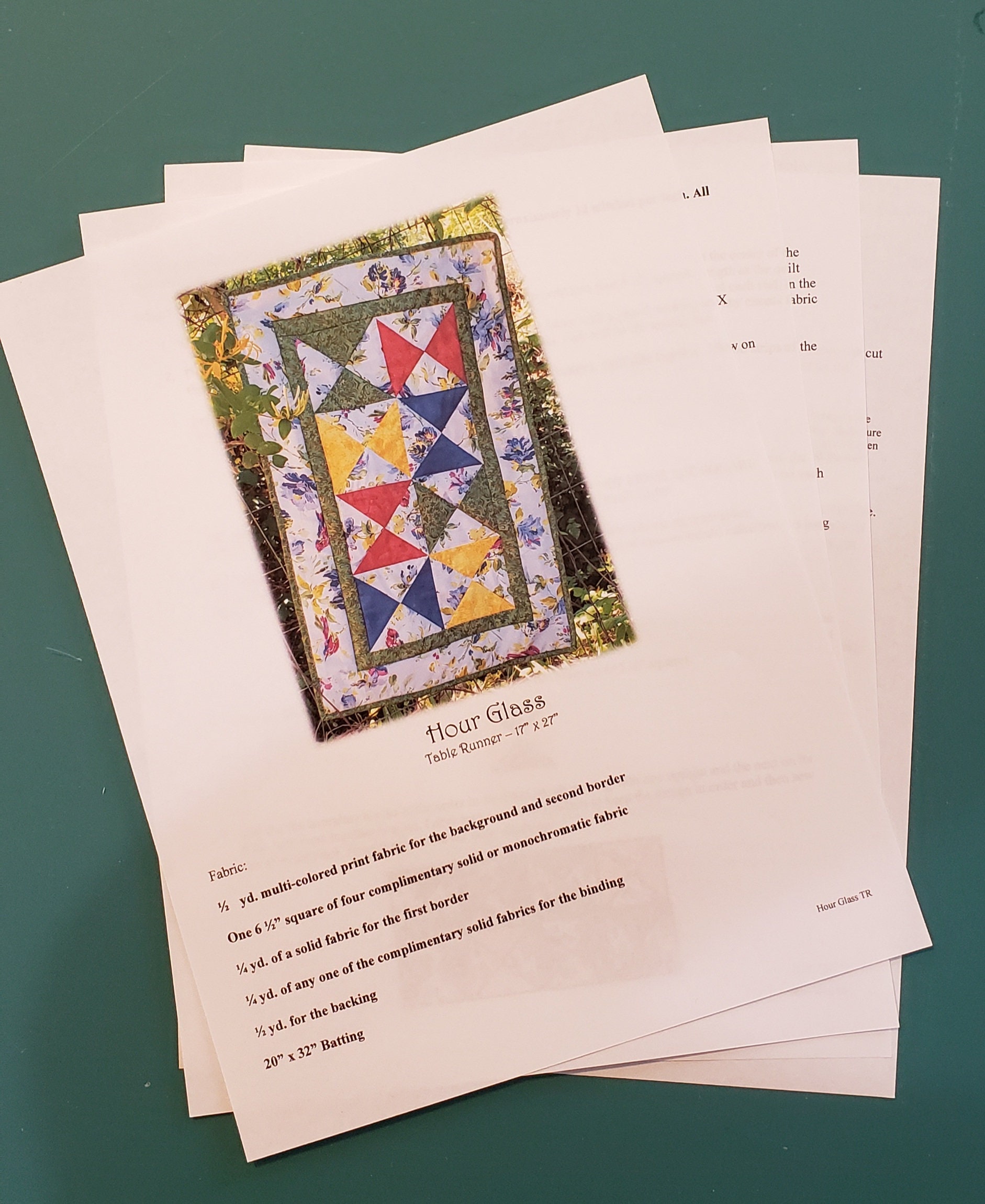 Hourglass Table Runner Pattern - Etsy